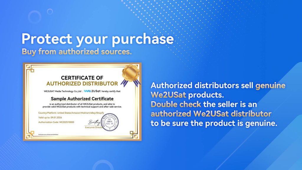 Official We2Usat Authorized Distributor Verification - we2usat